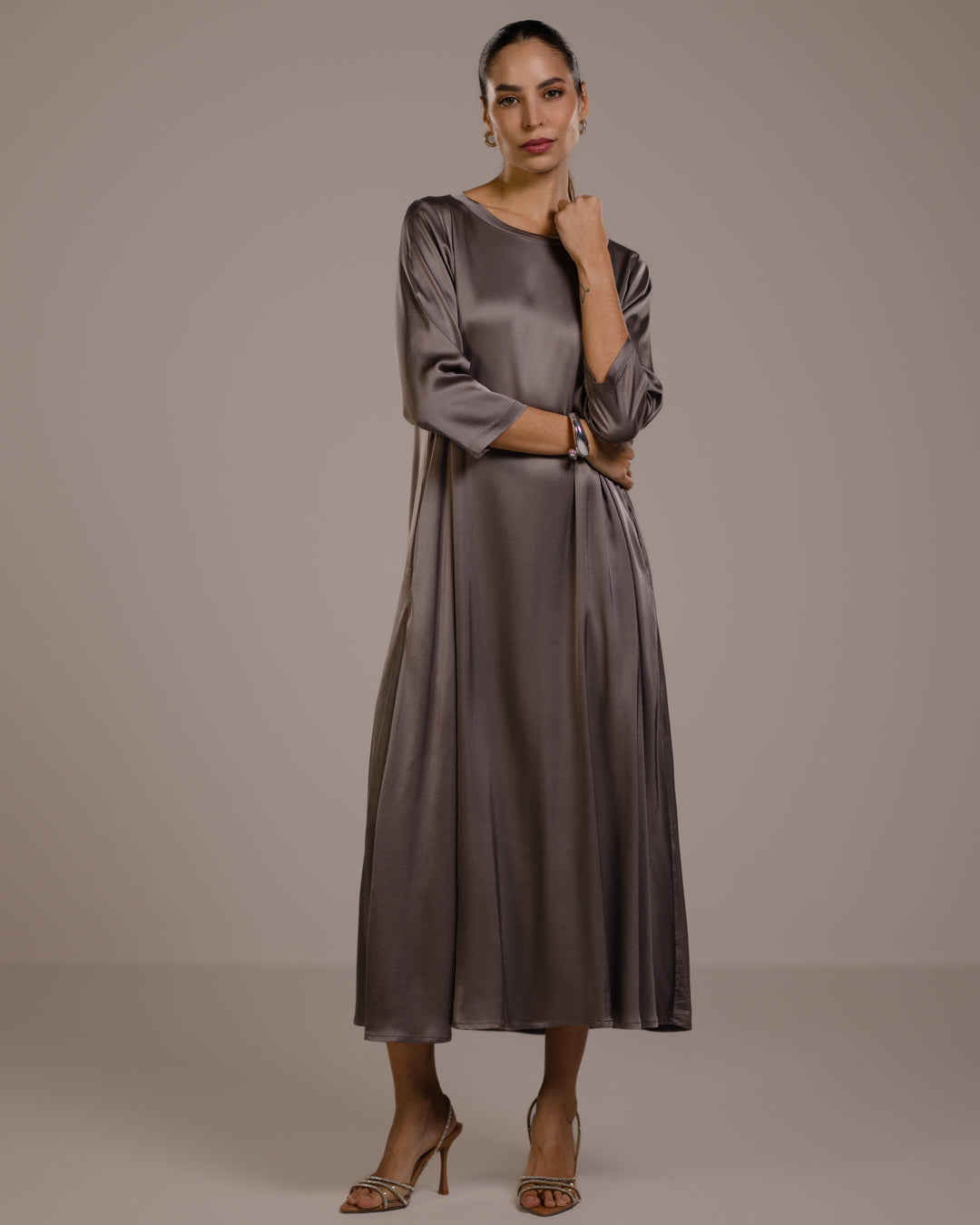 Dahlia Satin Dress | Mink – JAKI