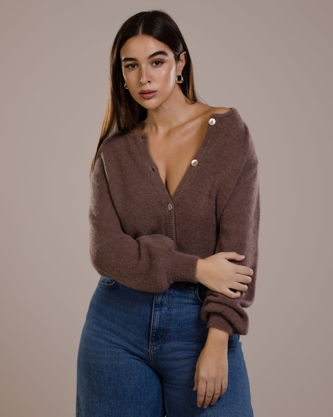 Kelsey Button Up Cardigan | Mocha | Alpaca-Wool Blend – JAKI